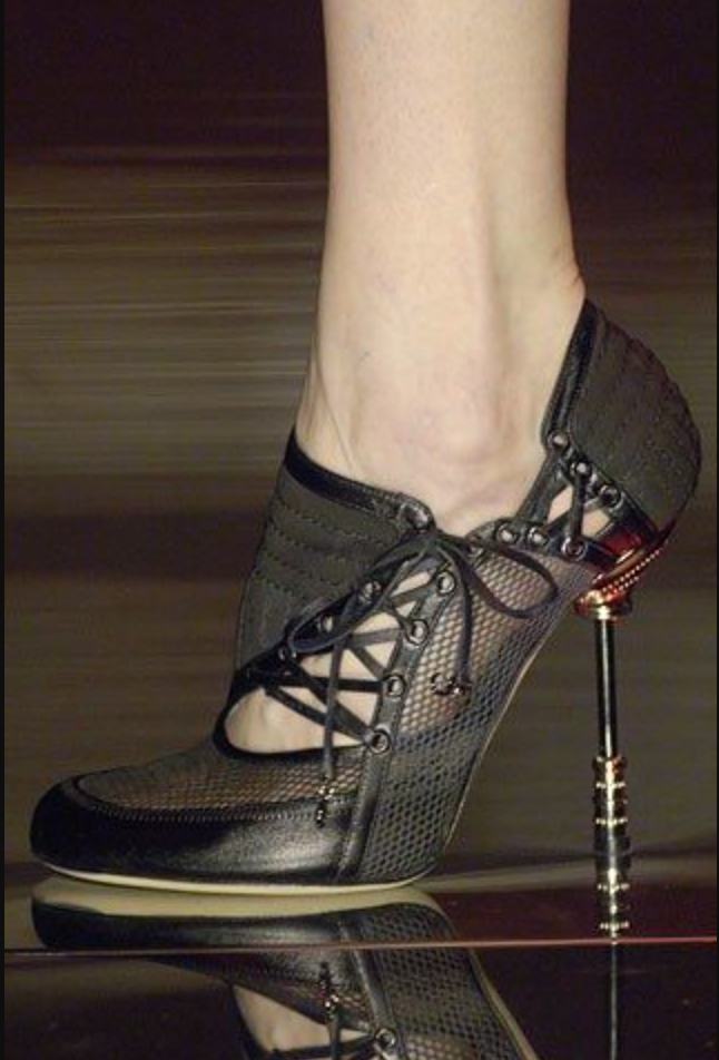 Christian Dior by John Galliano Black Fishnet Metal Heel Fall 2006 ...