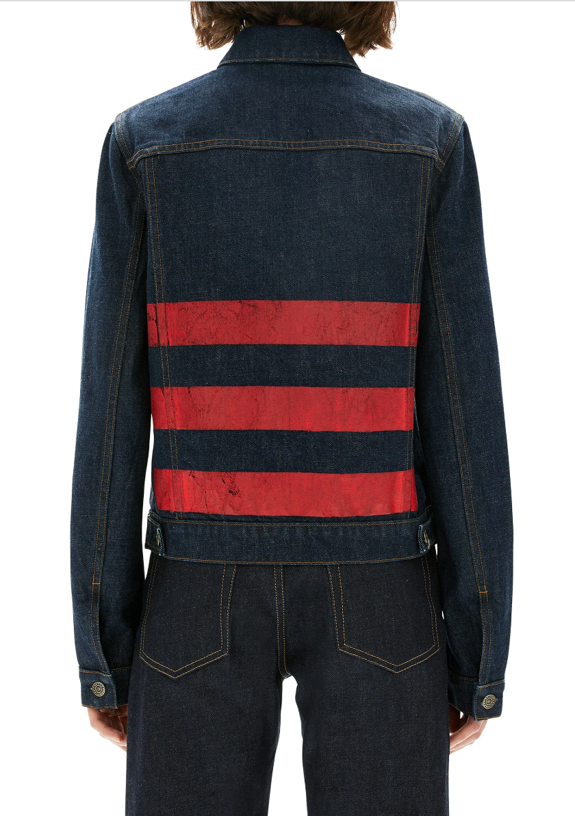 Helmut Lang Denim Red Stripe Jacket Reproduction of Iconic 1997 Runway ...