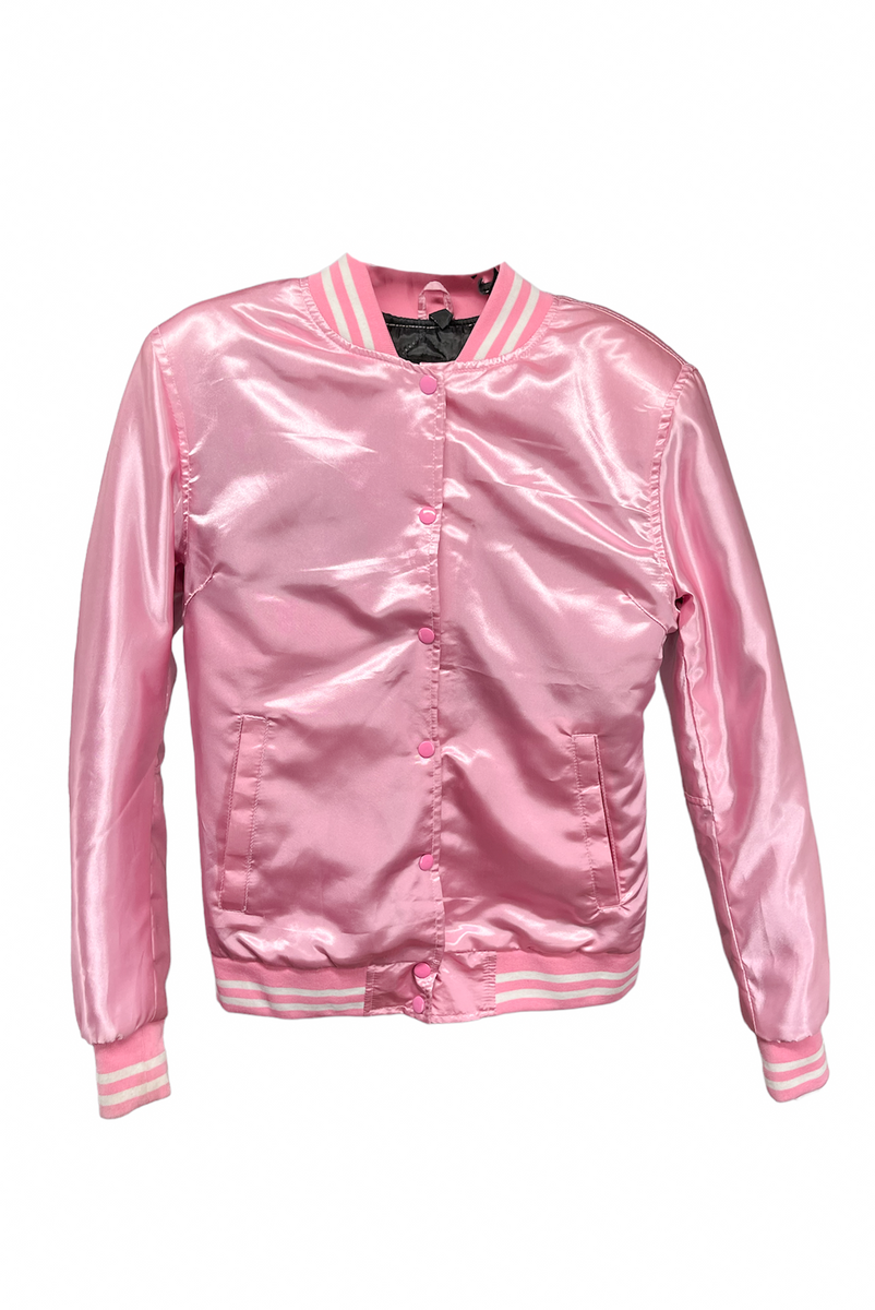Vintage Pink Satin Bomber Varsity Grease Jacket – PauméLosAngeles